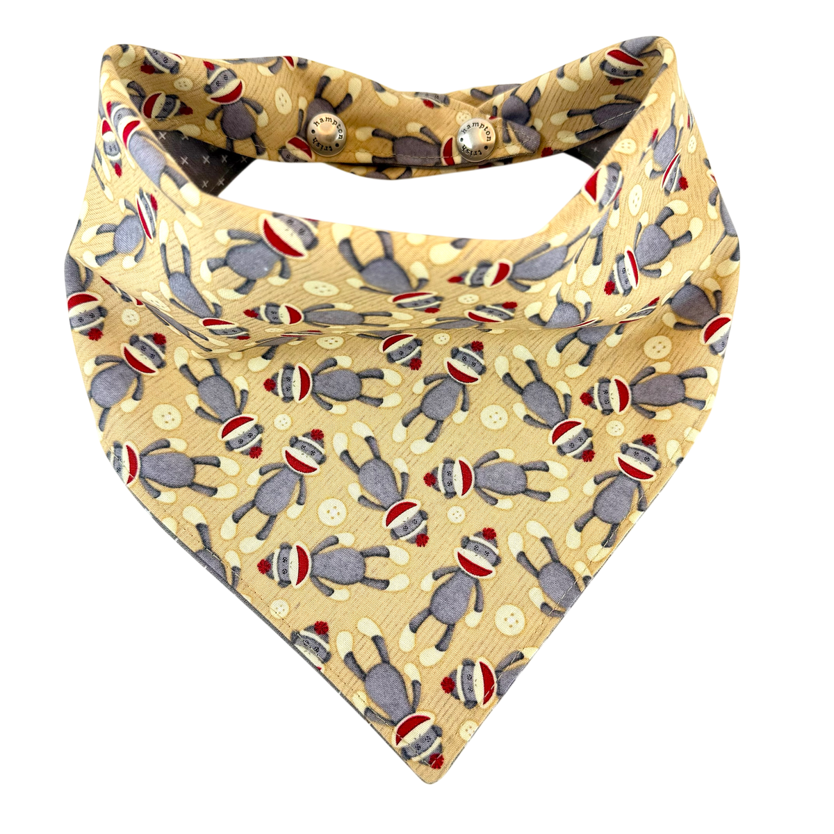 Sock Monkey Dog Bandana | Handmade Designer Dog Bandana from Trish Hampton