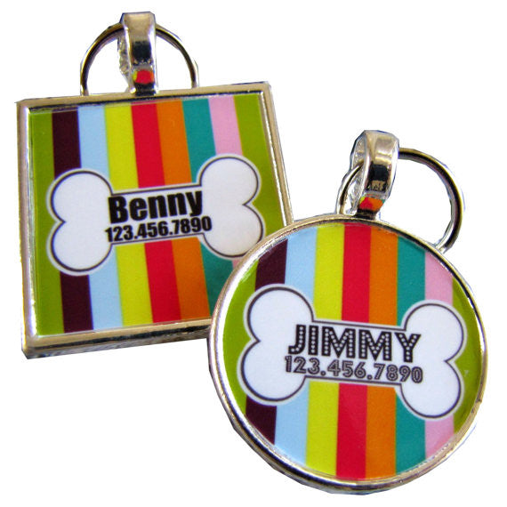 Carnival Stripe Dog Tag – Trish Hampton