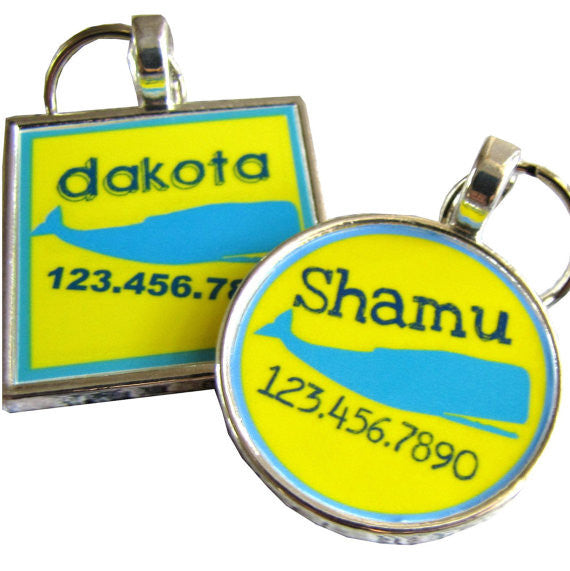 Yellow and Blue Whale Dog Tag – Trish Hampton